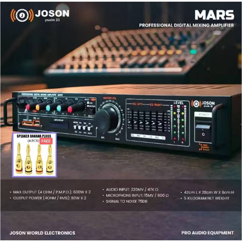 JOSON/FT STAR MarsAV-370PLUS 600Wx2 Amplifier (FM, USB,SD,BT) PLAYER ...