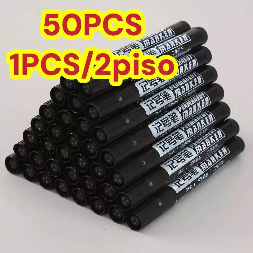 (SHI) 50pcs Permanent Marker Pens with Large Capacity Ink, Quick Drying ...