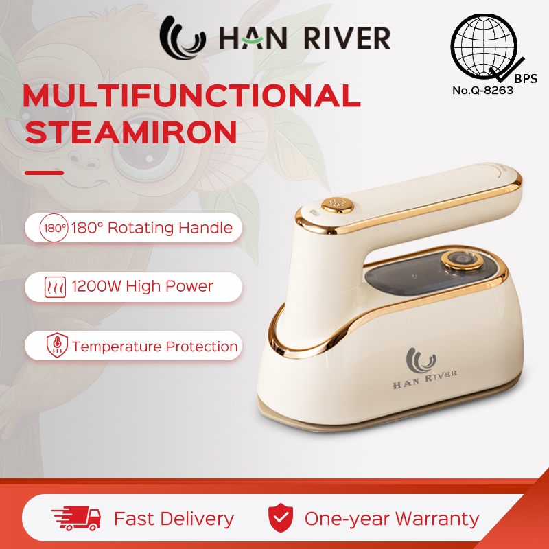 HAN RIVER Handheld Steamer Iron For Clothes 1200W Wet And Dry 2 in 1 ...