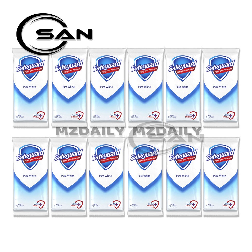 SAN ( SET OF 12 ) Safeguard Classic Pure White Scent Body Soap 60G ...