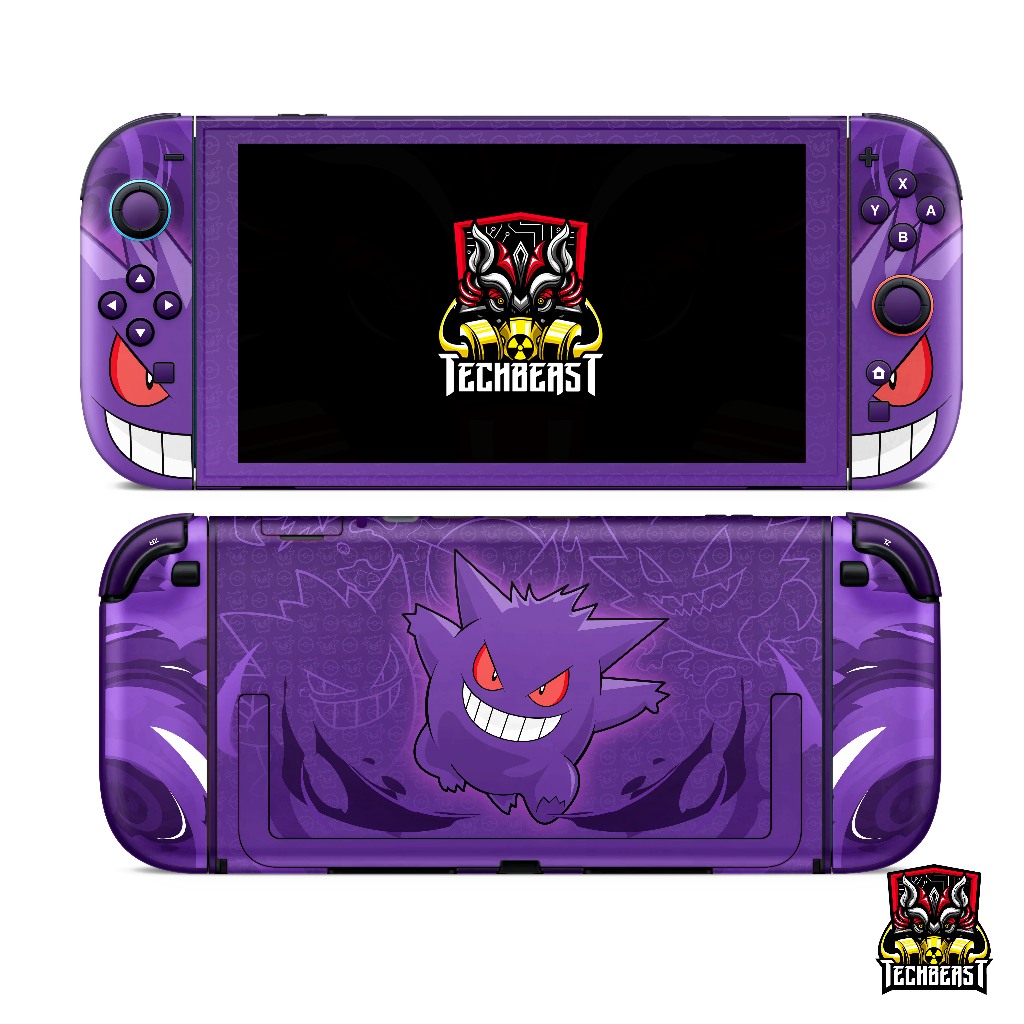 Techbeast Gengar Nintendo Switch 1 2 OLED Lite Skin Wrap Vinyl | Shopee ...