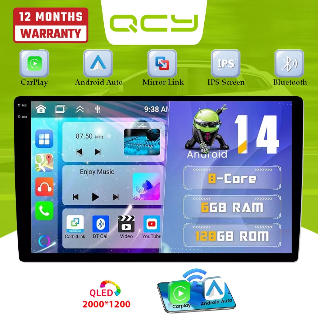 QCY 8667 [6+128G] 9 inches 8 Core Android 14 DSP 360 View Camera ...