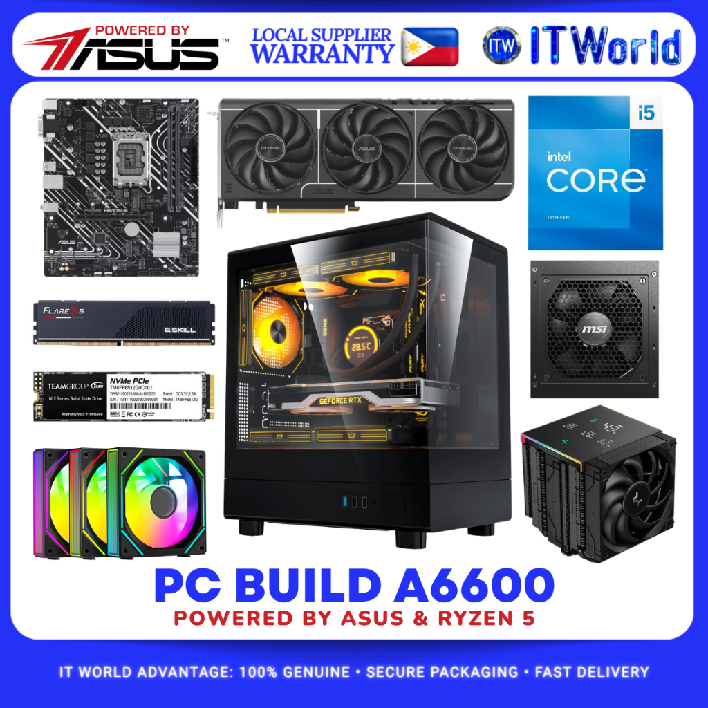 Powered by ASUS PC Build A6600 i5-12400F / 16GB DDR5 / 512GB SSD / RTX ...
