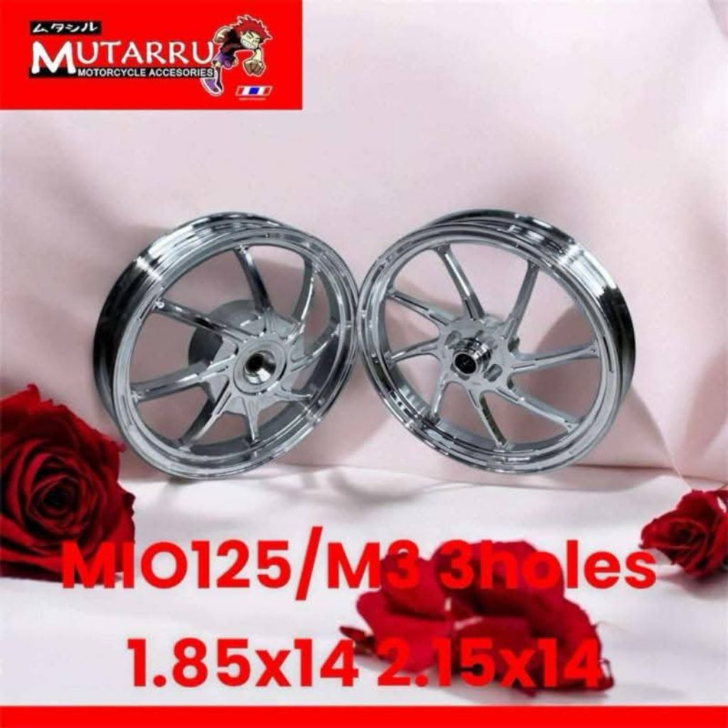 mutarru mags mio m3/gear125/fazzio/souli125 3holes silver | Shopee ...