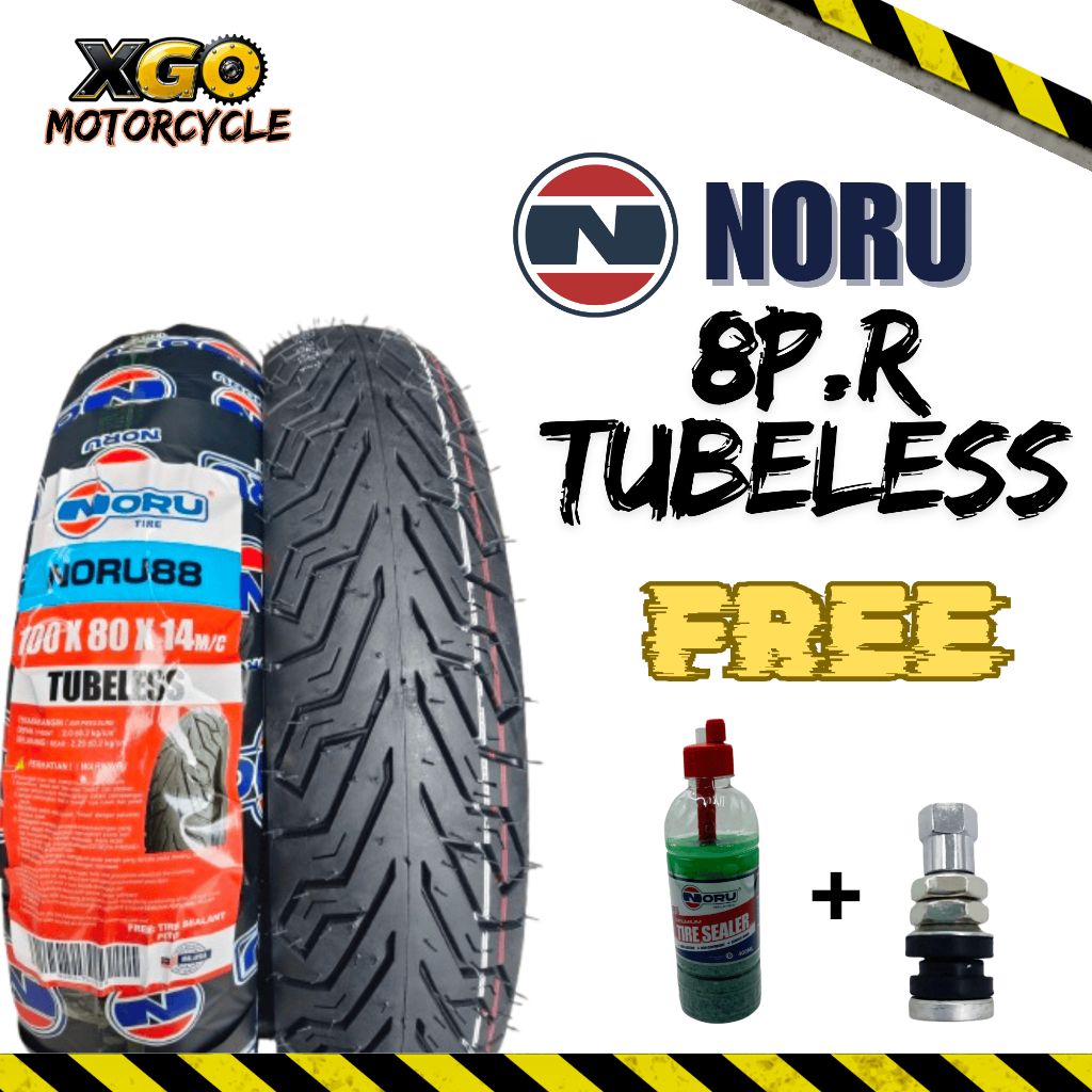 NORU TUBELESS TIRE 8P.R X10 X12 X13 X14 X17 FREE(PITO +SEALANT)TIRE FOR ...