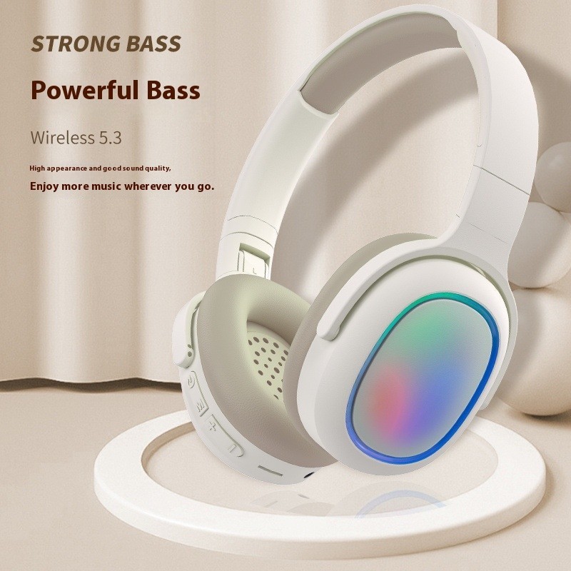 Wireless Bluetooth Headphone Colored LED Lights Gaming Headset Wireless ...