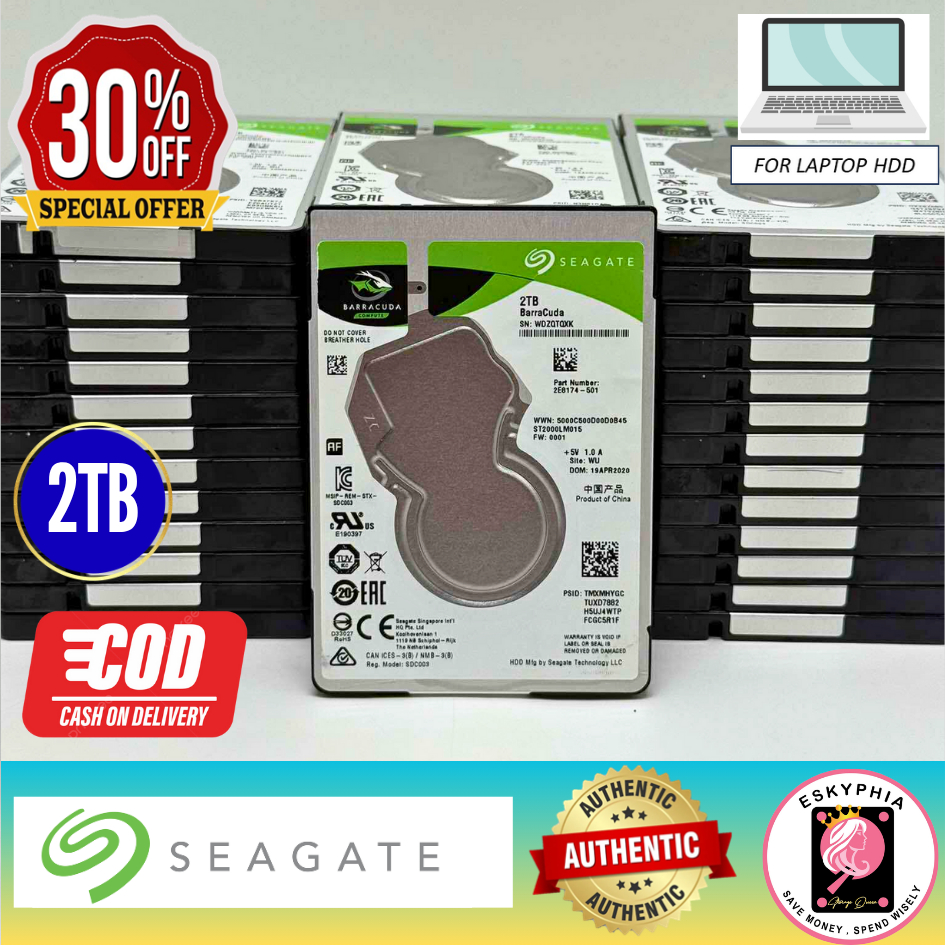 Seagate Barracuda 2TB Internal Hard Drive HDD 2.5 Inch Sata For PC ...