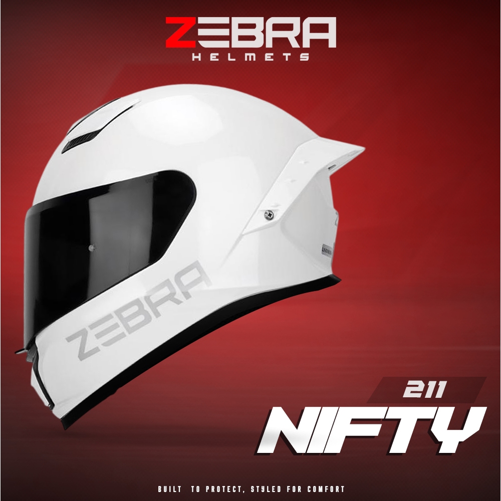 ZEBRA 211 NIFTY Full Face Helmet Single Visor Plain Color Motorcycle ...