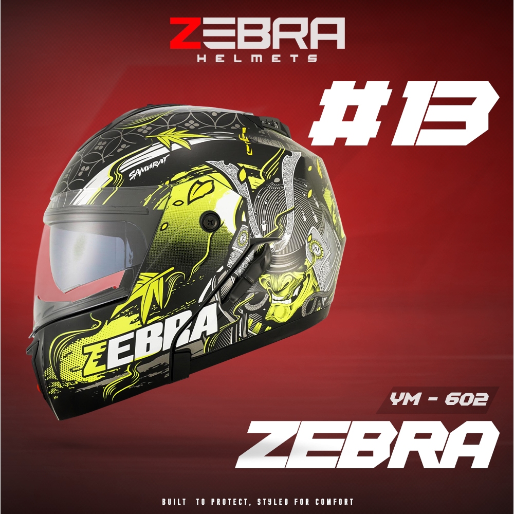 ZEBRA YM-602 #13 with Design Modular Helmet Dual Visor Motorcycle ...