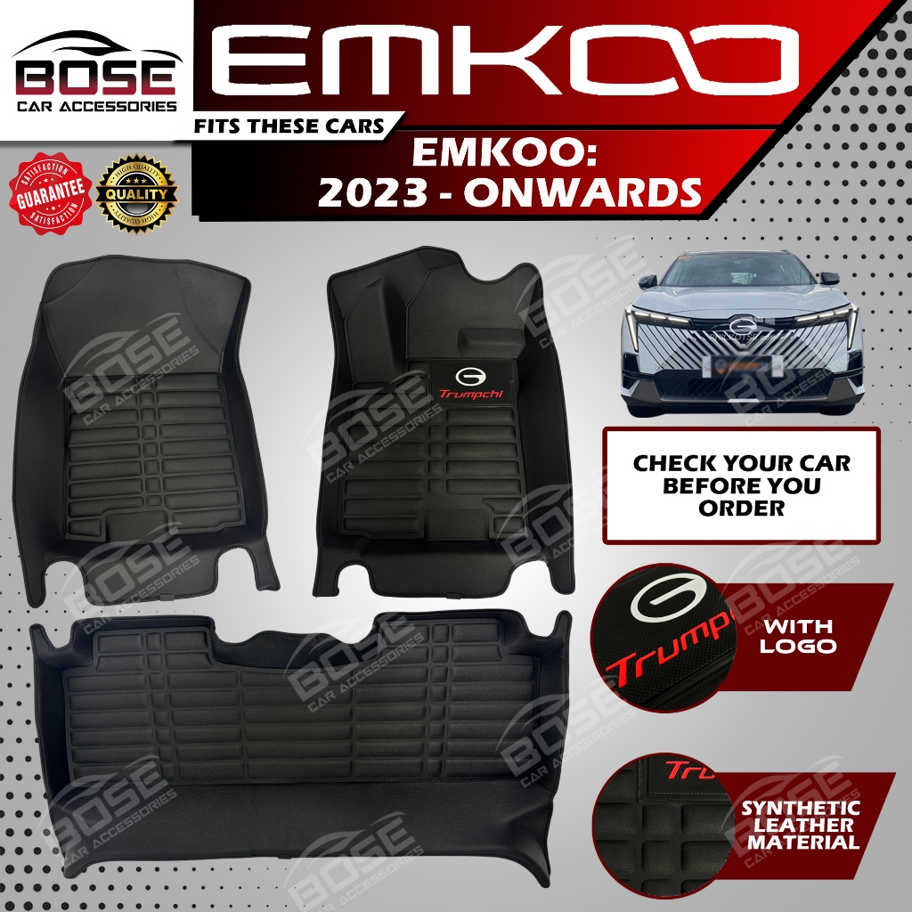 5D Black Deep Dish for GAC Emkoo 2023 Onwards Deepdish Car Matting ...