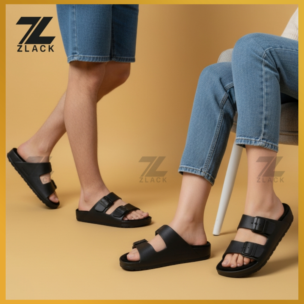 【𝐙𝐋𝐀𝐂𝐊】Closs New Fashion Two Strap Sandals For Women Slipper for Men ...
