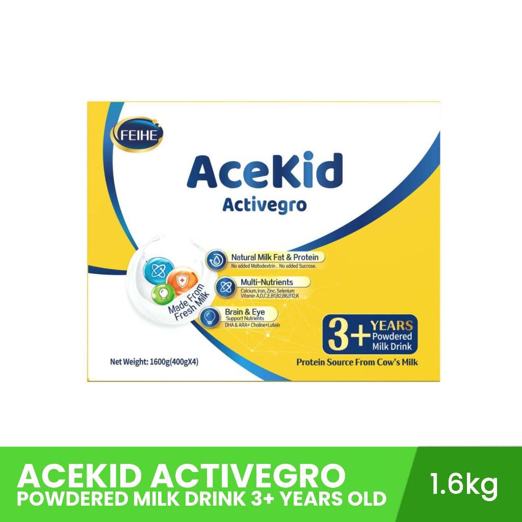 ACEKID Activegro Powdered Milk Drink 3+ years Old 1.6kg | Shopee ...