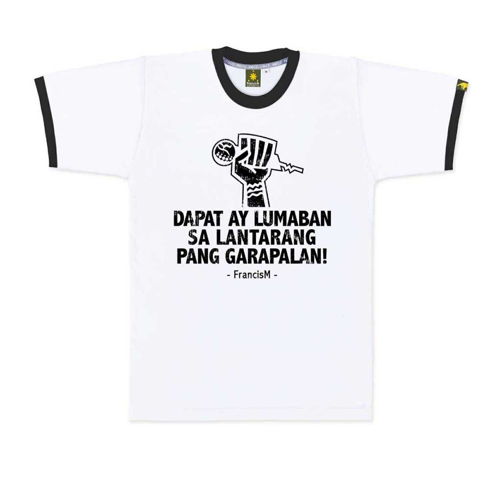 FrancisM Mens Lumaban Ringer Black / White | Shopee Philippines