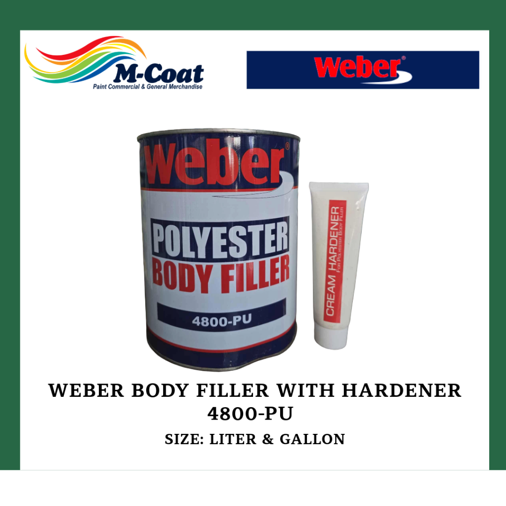 Weber Polyester Body Filler with Hardener Liter and Gallon | Shopee ...