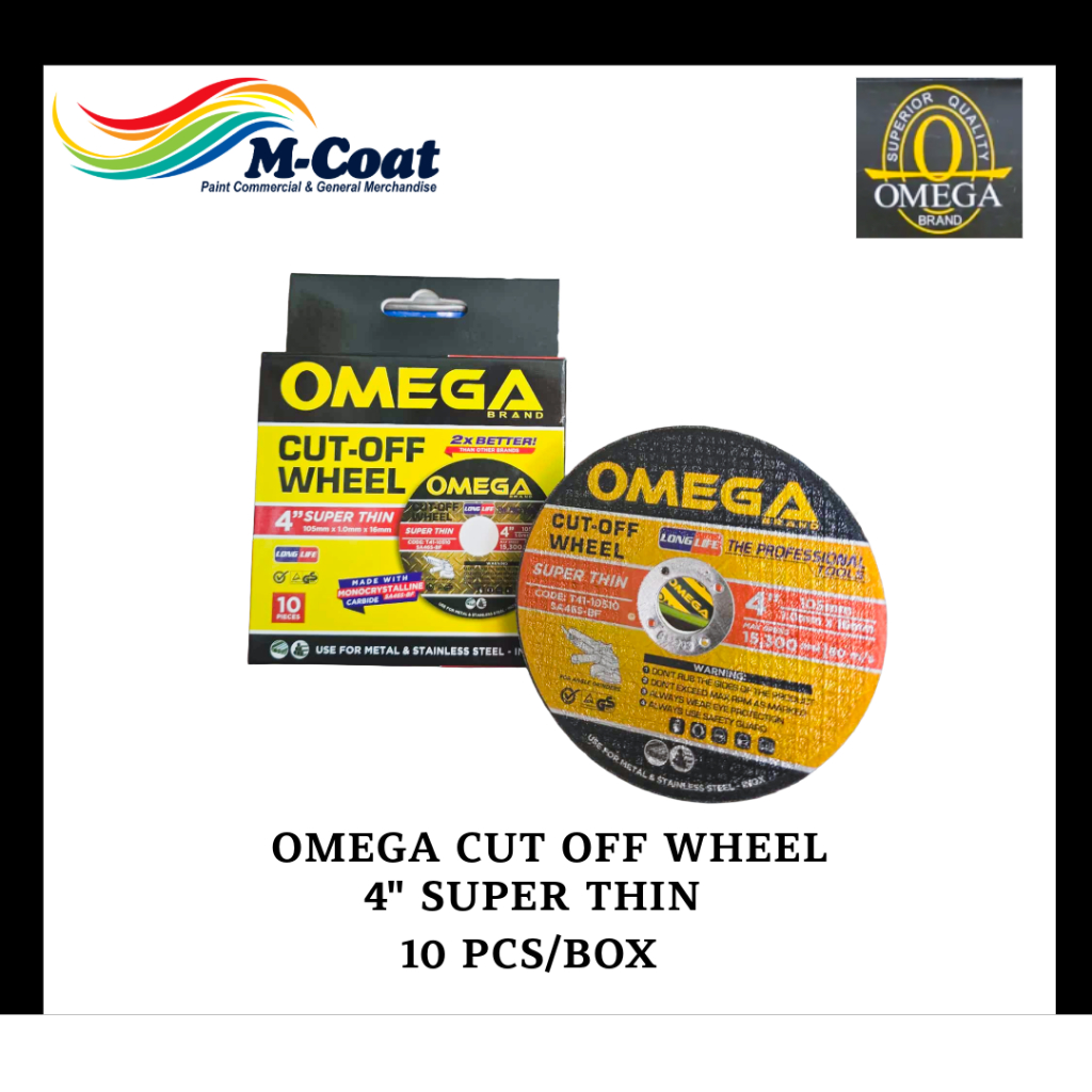 Omega Cut Off Wheel 4" Super Thin for Metal and Stainless Steel ...
