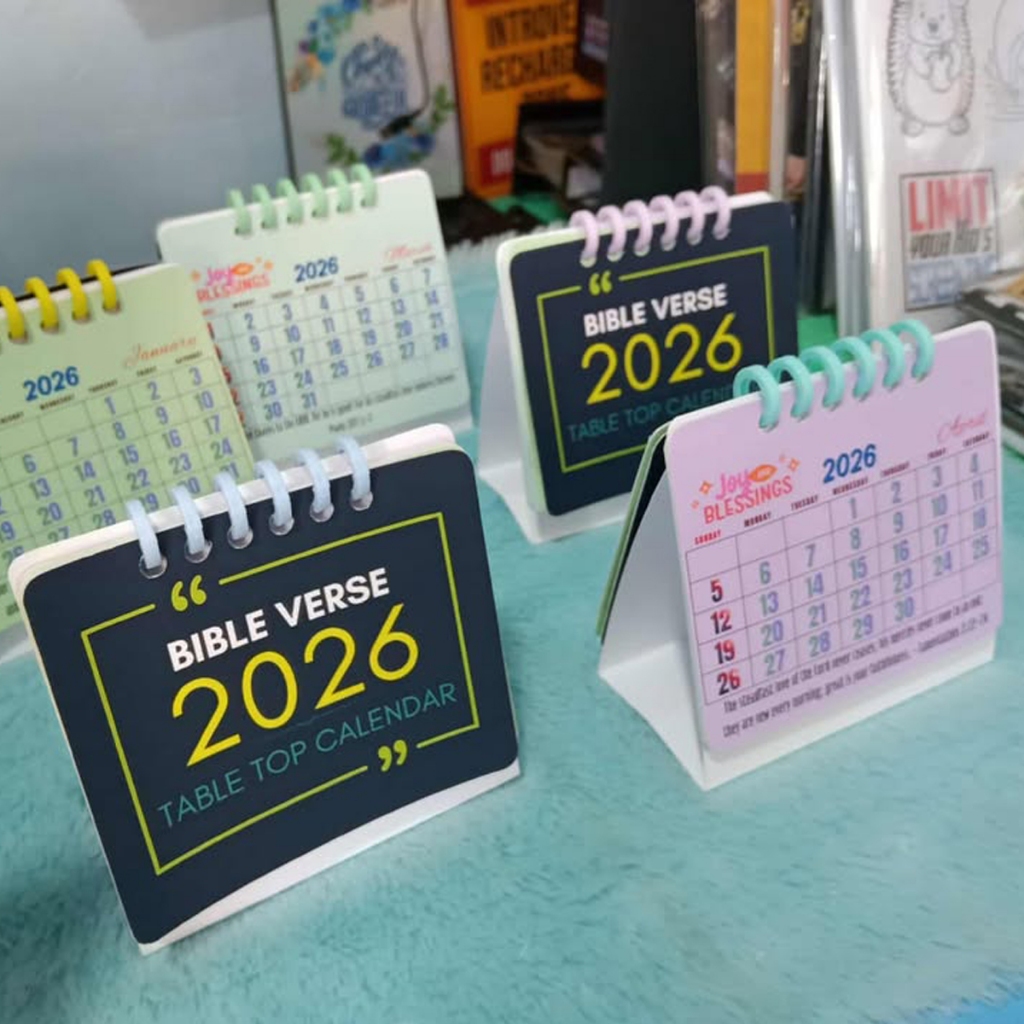 Bible Verse Desk Tabletop 2026 Calendar 12 Colorful Pages Elegant ...