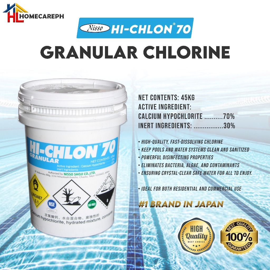 Hi-Chlon Granular Chlorine 70 1 Drum 45kgs | Shopee Philippines
