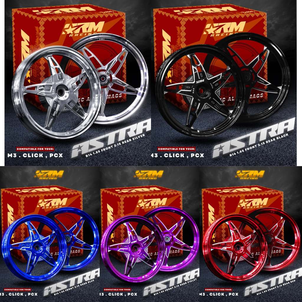 ARM RACING CNC ASTRA STAR MAGS 14s PCX 160 / CLICK 125 / MIO I 125 ...