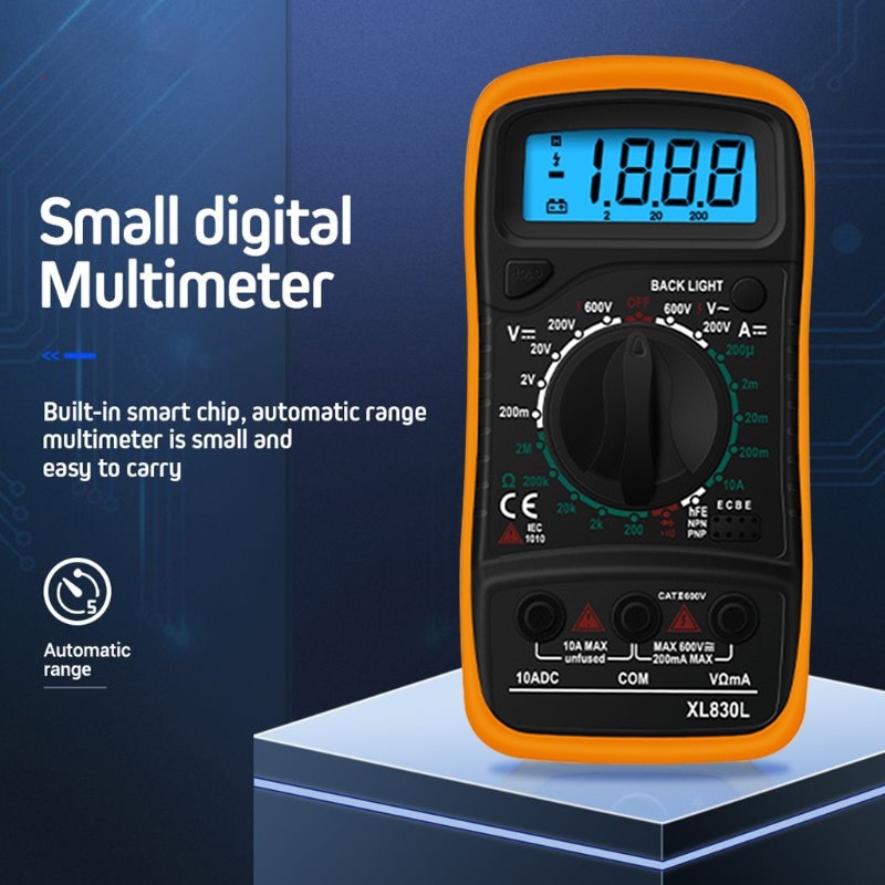 Digital Multimeter XL830L Volt Meter, Ammeter, Ohmmeter, Yellow Tester ...