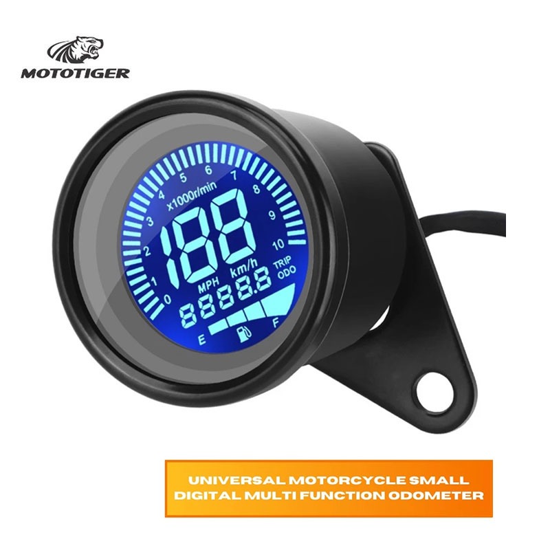 UNIVERSAL MOTORCYCLE LCD SMALL DIGITAL SPEEDOMETER MULTI FUNCTION ...
