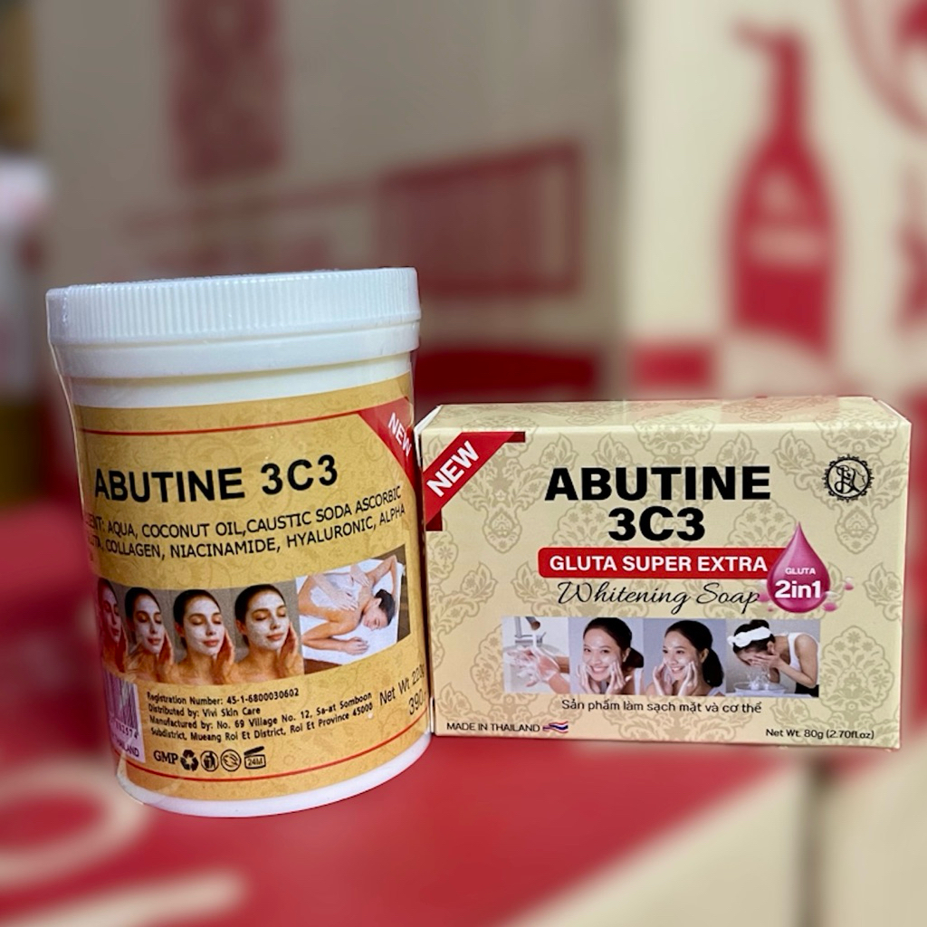 ABUTINE THAILAND 3C3 WHITENING CREAM AND SOAP (220G&80G) | Shopee ...