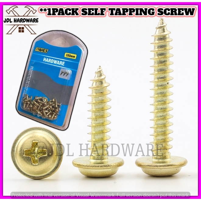 3905 1PACK GOLD SELF TAPPING SCREWS Self Drilling Screws | Shopee ...