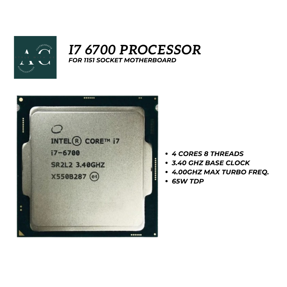 INTEL CORE I7 6700 PROCESSOR | Shopee Philippines