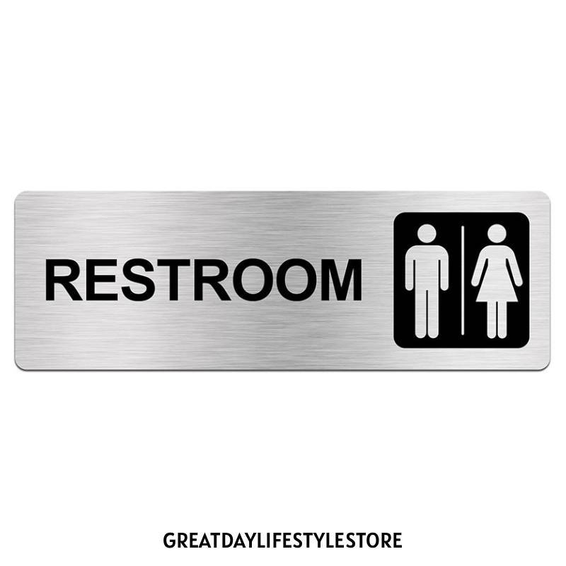 Restroom Rectangle Signage With Adhesive Aluminum Material | Shopee ...
