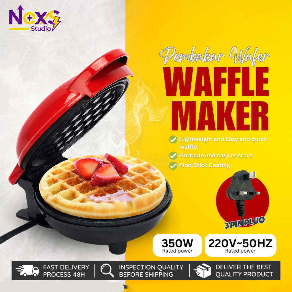 NEX【COD】Electric Waffles Maker Breakfast Waffle Machine Egg Cake Pan ...