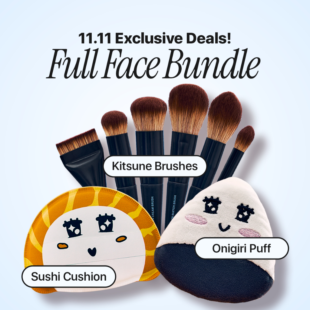 Tillo Full Face Bundle (Kitsune Brushes w/o baggu+sushi+onigiri ...
