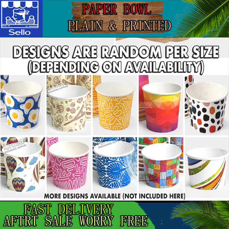 50pcs Paper Bowl 220cc / 260cc /320cc /390cc / 520cc / White Paper Bowl ...