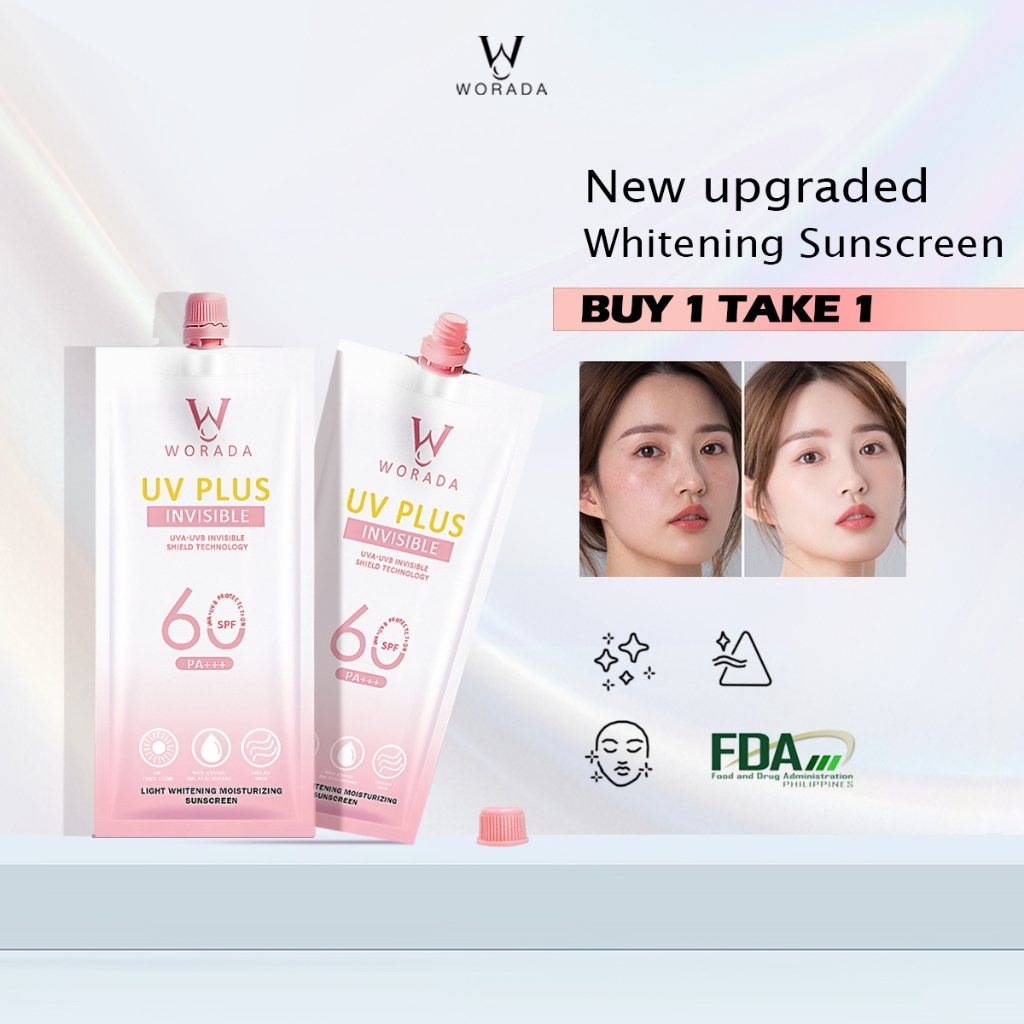 WORADA Whitening Sunscreen SPF60 PA+++ 50ml | UV Plus Sunblock for Face ...