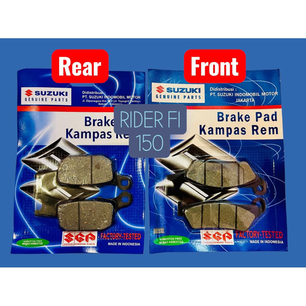 RIDER FI 150 SUZUKI Genuine parts Brake Pad Set | Shopee Philippines