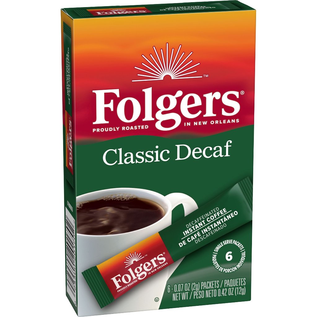 FOLGERS CLASSIC DECAF INSTANT COFFEE STICKS 6 PACKS 12G | Shopee ...