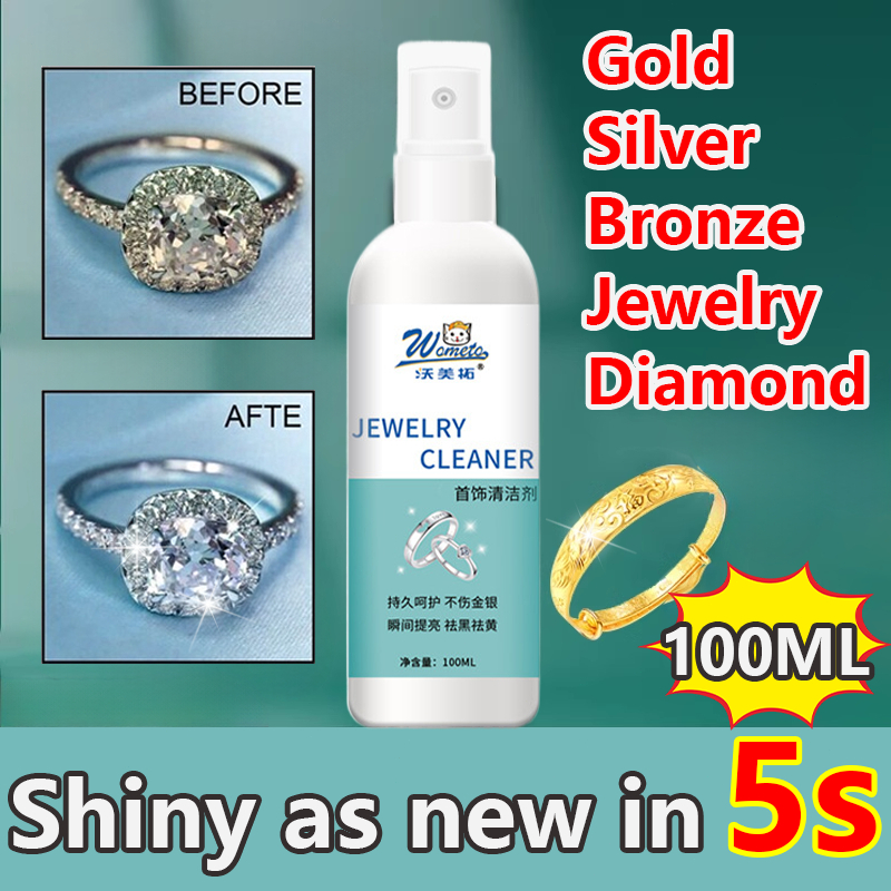 Gold Silver Cleaner 100ml Liquid Jewelry Cleaner Spray For Rings ...