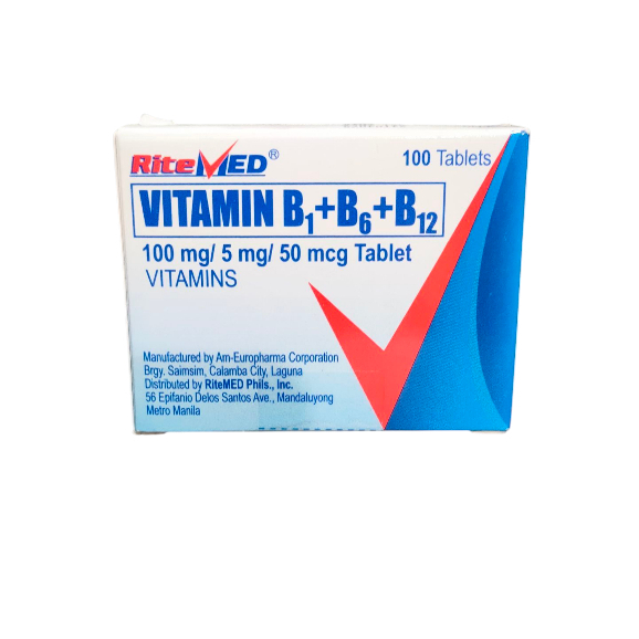 Ritemed Vitamin B-Complex B1+B6+B12 100 Tablets | Shopee Philippines