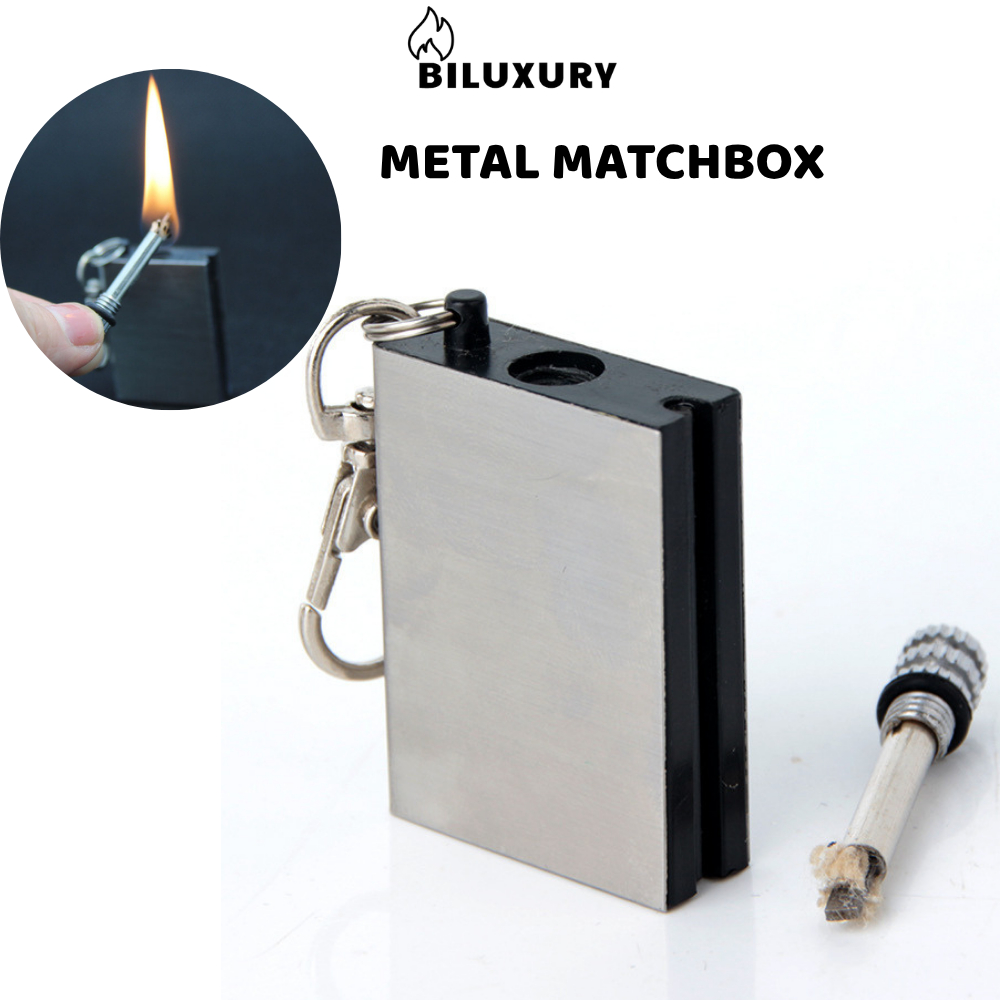 Metal Fire Starter Keychain Square Thousand Matches Waterproof Creative ...