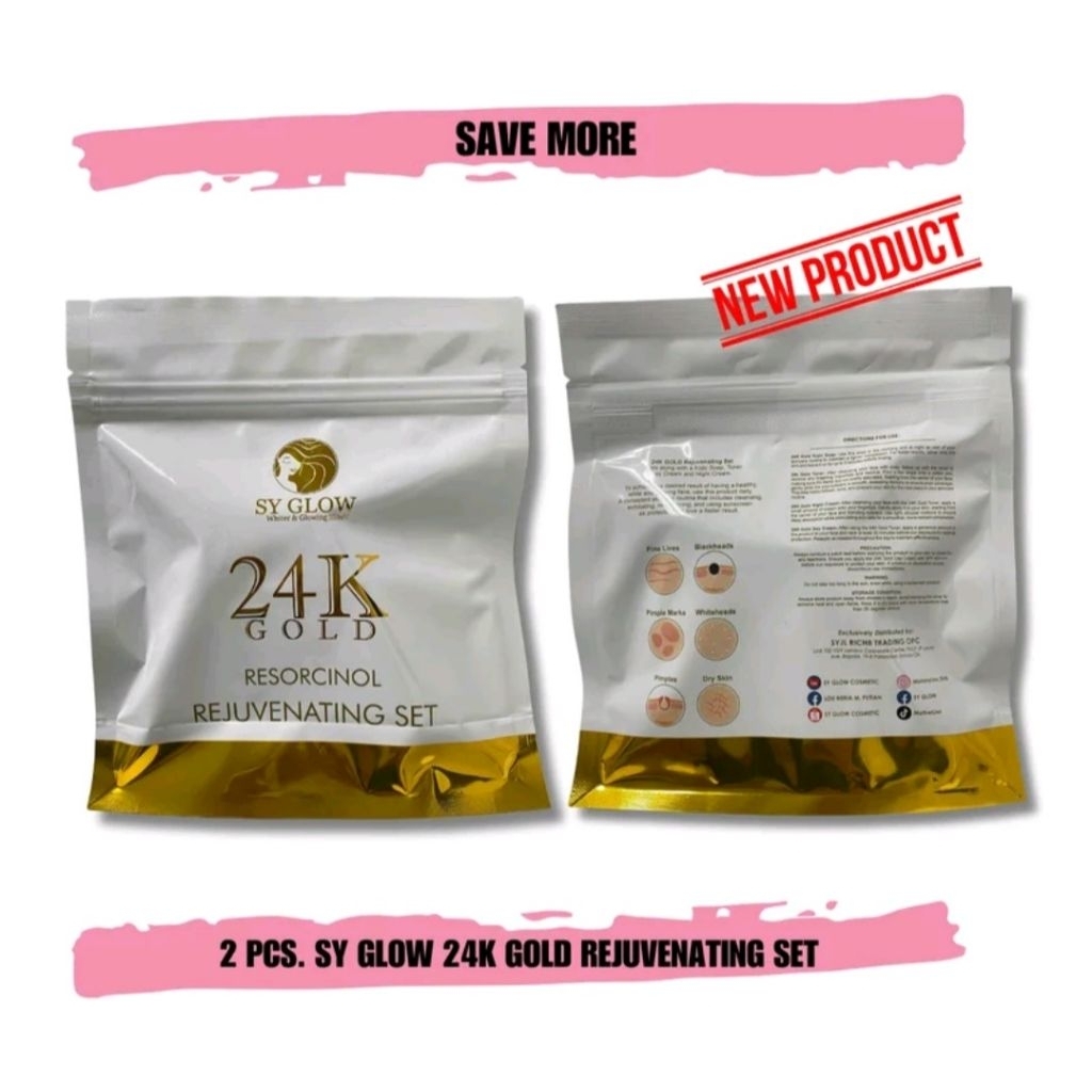2 SETS SY GLOW 24K GOLD RESORCINOL REJUVENATING SET | Shopee Philippines