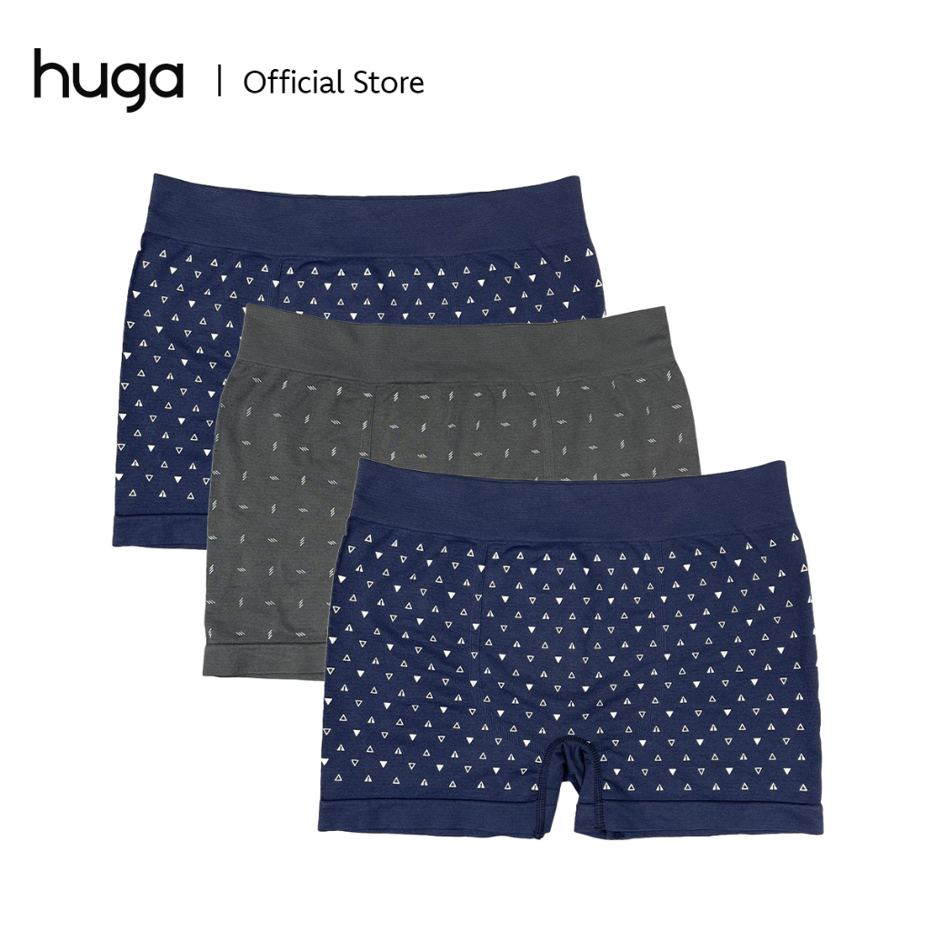 Huga 3 in 1 Printed Alpha Series Seamless Boxer Briefs for Men and ...