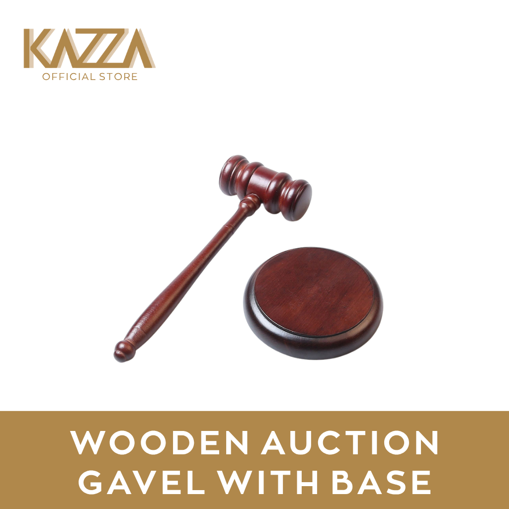 KAZZA Wooden Auction Gavel with BaseWood | Shopee Philippines