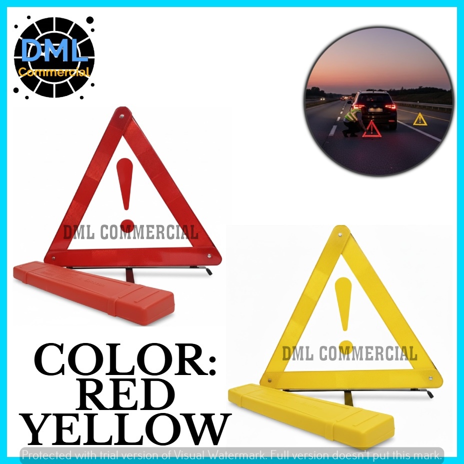 (DML-0913) 1 PC Early Warning Device Triangle Sign For Road Vehicles ...