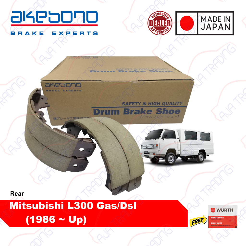 Genuine Akebono Rear Brake Shoe for Mitsubishi L300 Gas/Dsl (1986-2023 ...