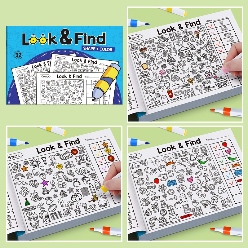 32 Pages Look and Find Fun Spot the Difference Game for Kids ...