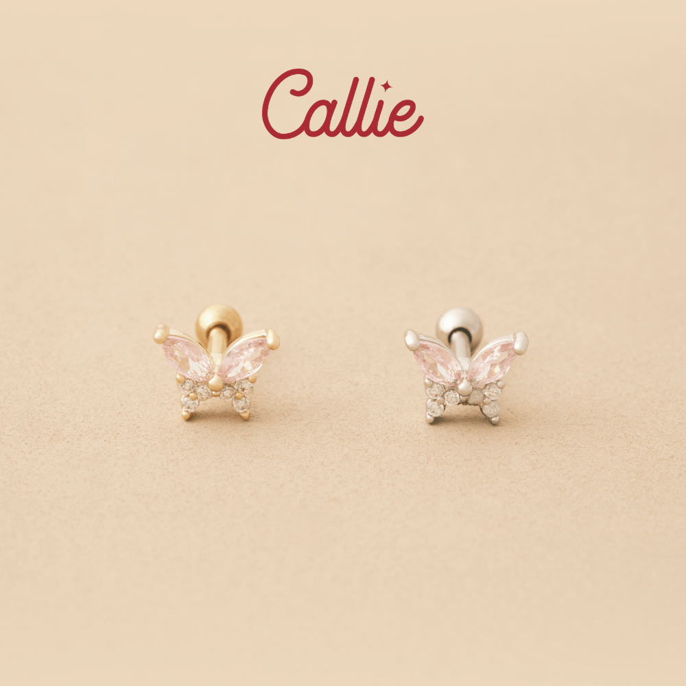Callie 1 Piece Stainless Steel Fiona Butterfly Stud Piercing Helix Lobe ...