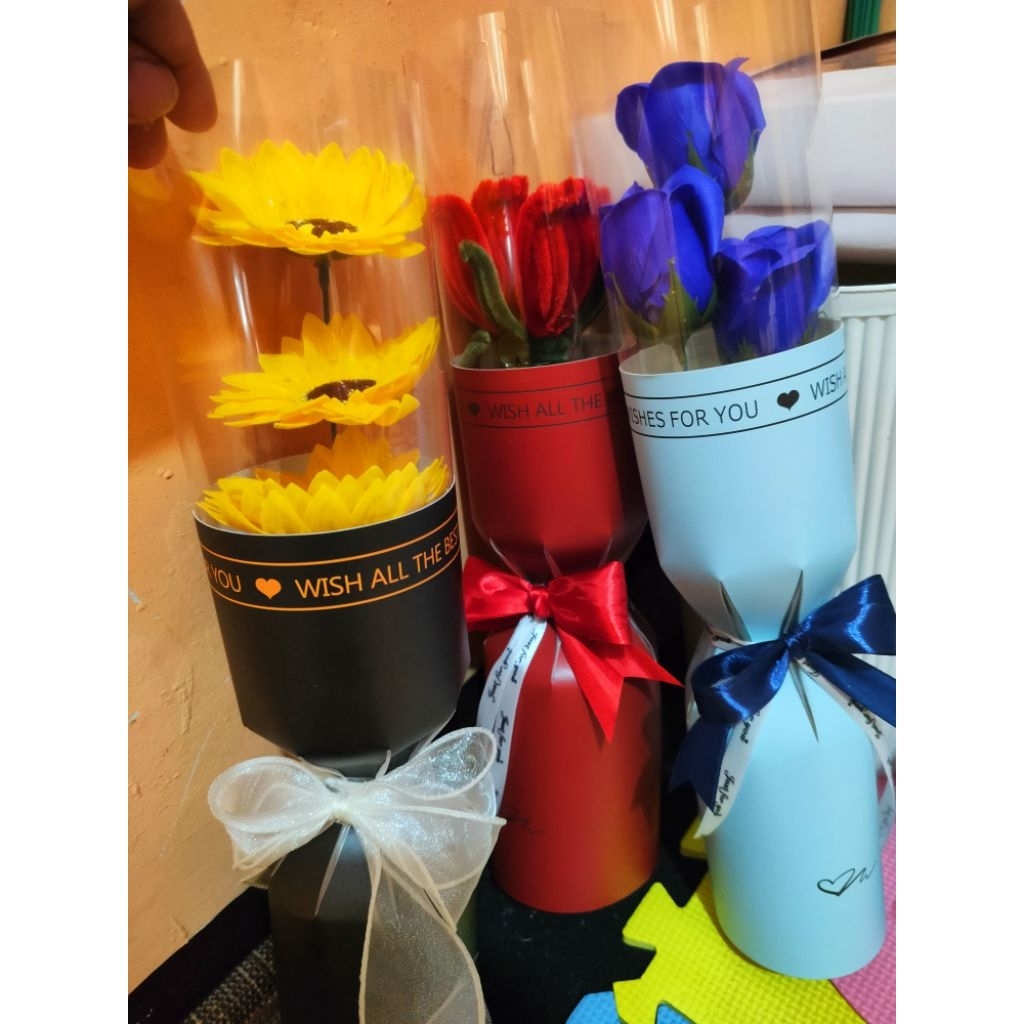soap flower bouquets your choice of flower | Shopee Philippines