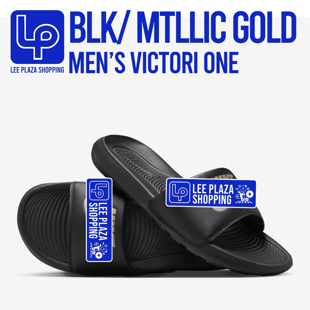 Men's Victori One Slides Black Metallic Gold - CN9675-006 | Shopee ...