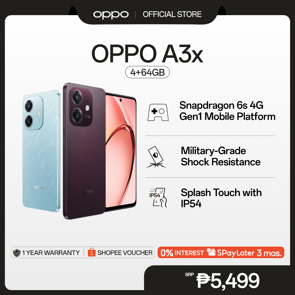 [LIVE EXCLUSIVE] OPPO A3x | Snapdragon® 6s 4G Gen1 | Military-Grade ...
