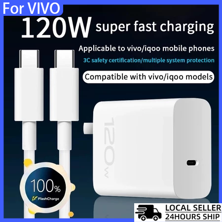 For Vivo 120W C-interface super-Fast Charge adapter & 6A1M Cable For ...