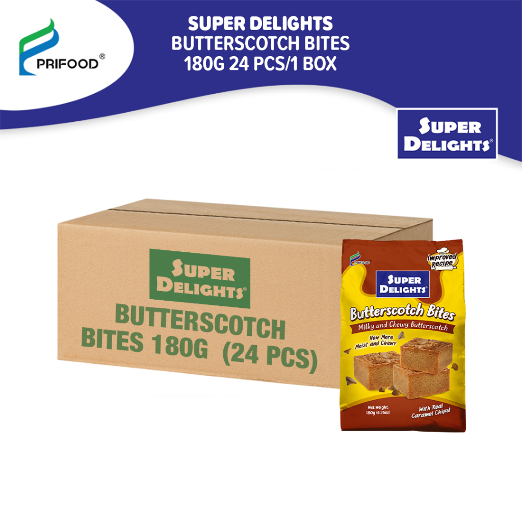 Super Delights Butterscotch Bites 180g x 24s (1 box) | Shopee Philippines