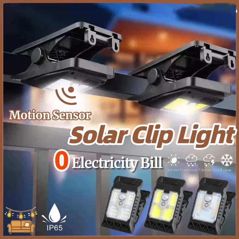 Solar Clip Light LED Super Bright Motion Sensor Waterproof Balcony ...